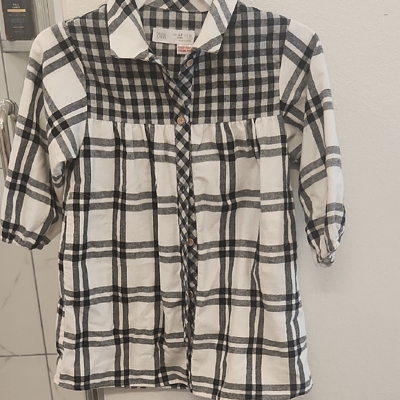 Zara | Dresses | Zara Kids Black And White Checkered Dress | Poshmark